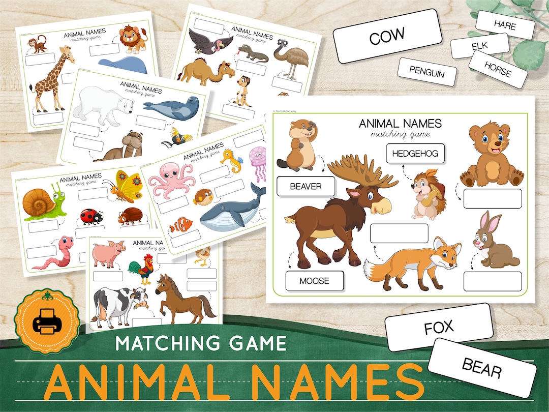 ANIMALS Printable Toddler Learning Toy Homeschool Busy Book Montessori ...