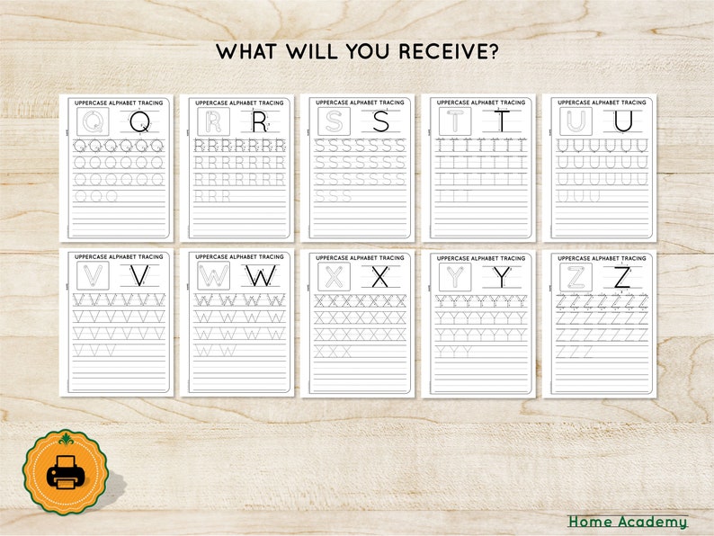 Printable 52 Alphabet Tracing Worksheets for Kids Preschool - Etsy