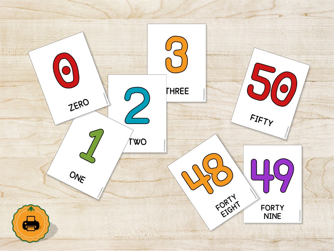 Printable BINGO GAME Number Recognition 0-50 Homeschool - Etsy UK