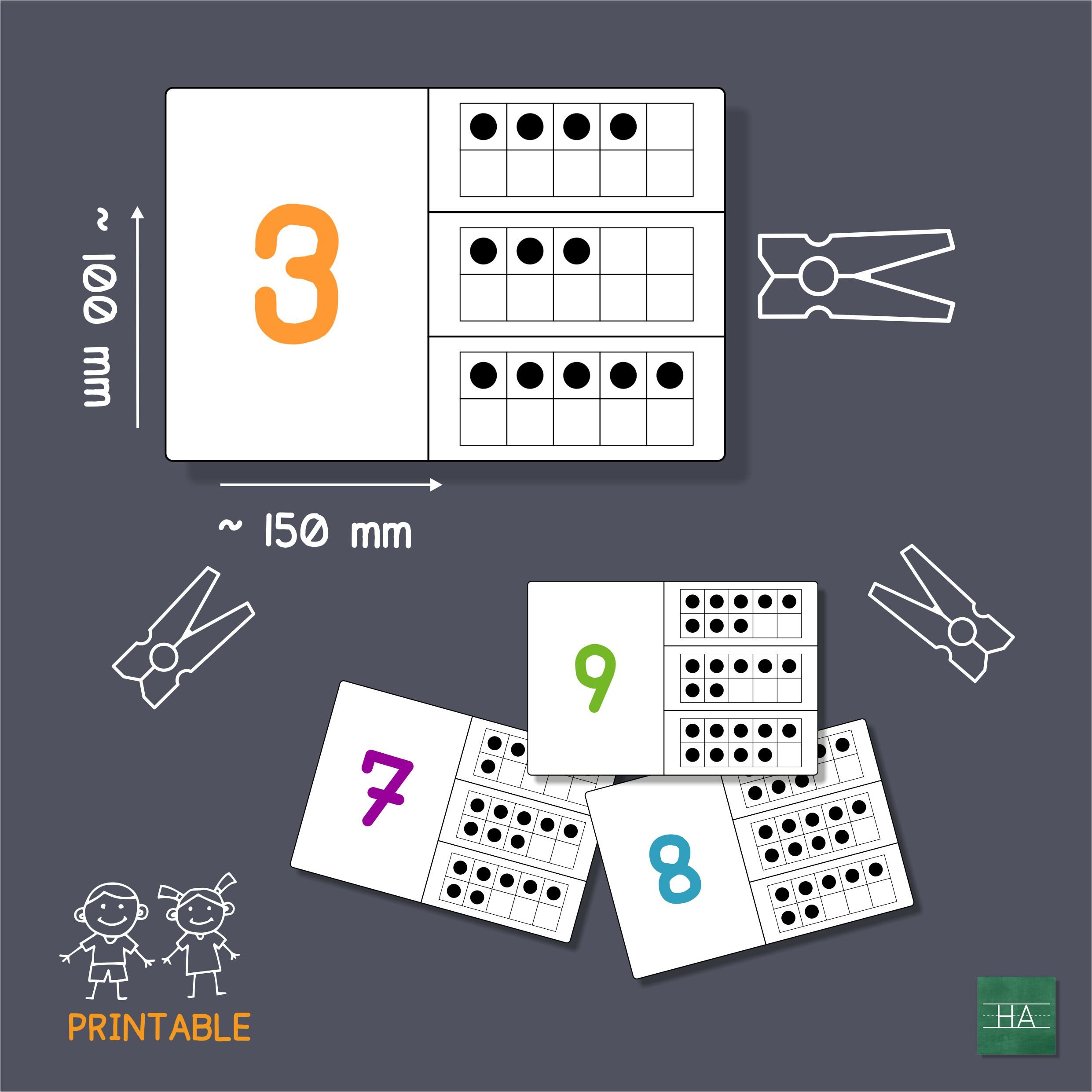 TEN FRAME Clip Cards Printable Math Activities 1st Grade - Etsy