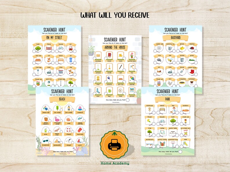 Printable SCAVENGER HUNT Bundle Printable Games for Kids Summer Toddler ...