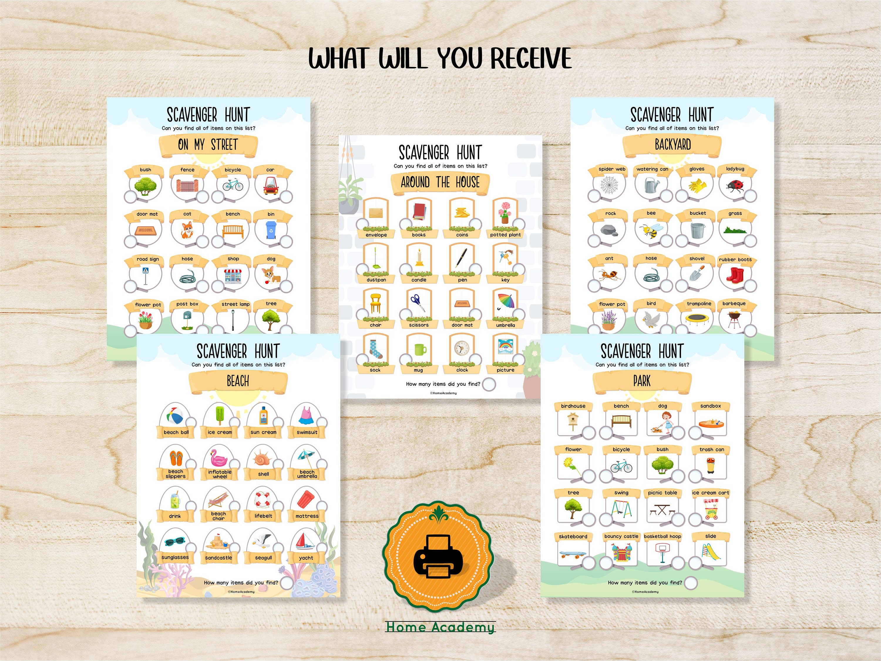 Printable SCAVENGER HUNT Bundle Printable Games for Kids Summer Toddler ...