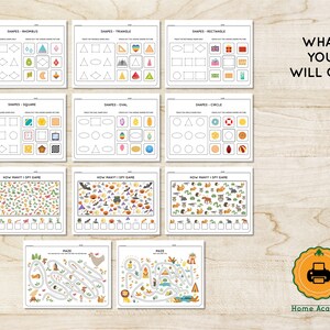 50 Printable Worksheets BUNDLE Alphabet, Shapes, Math and Other Fun ...