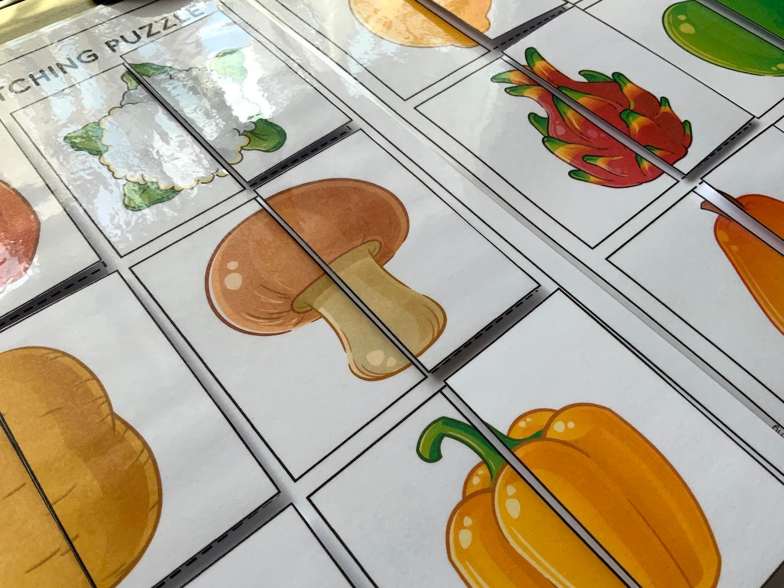 Printable Matching Card Game for Toddler VEGETABLES/FRUIT - Etsy Canada