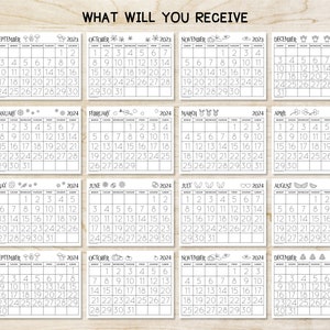 Printable CALENDAR 2024 Traceable Calendar Homeschool Morning Binder ...