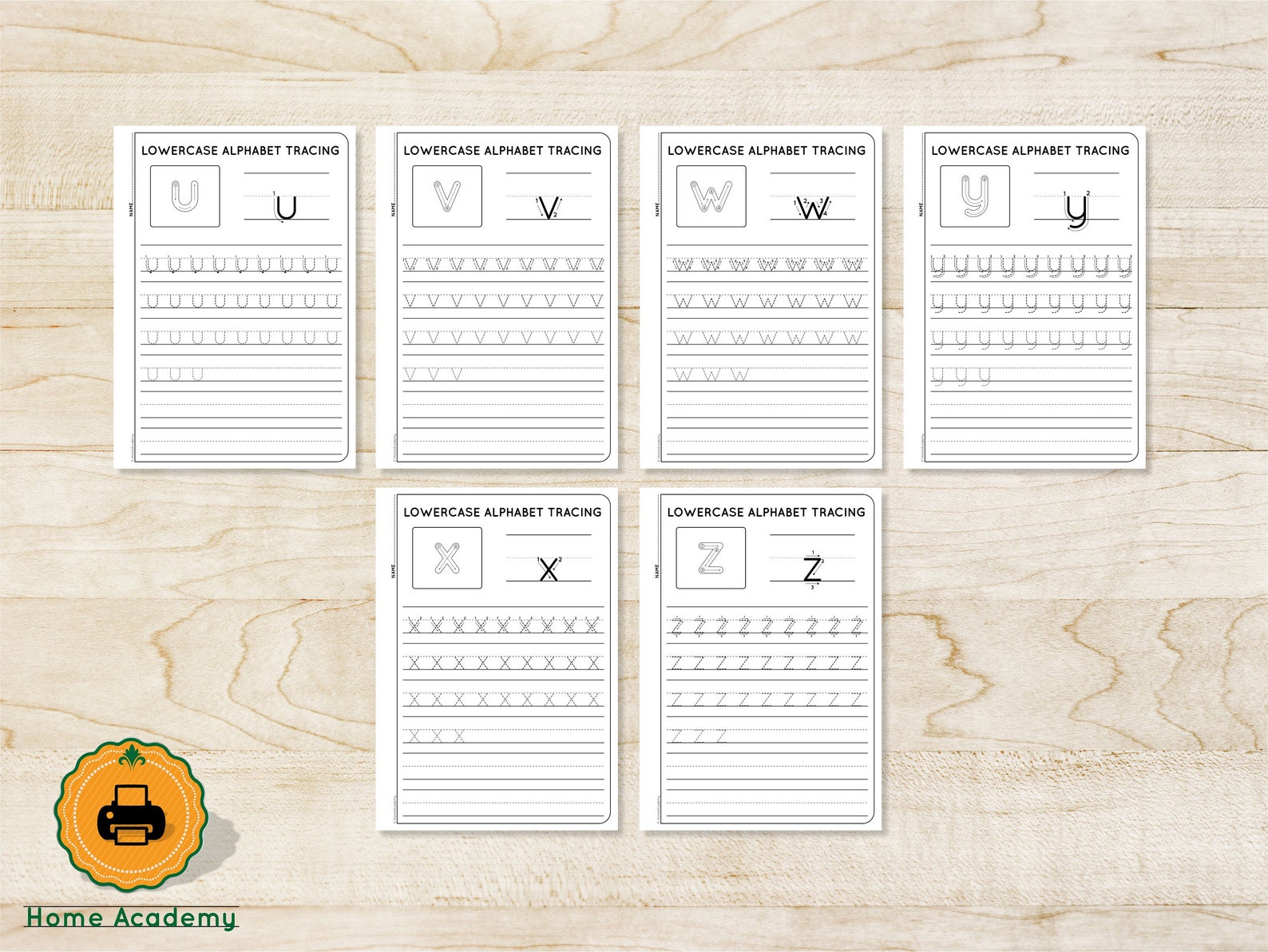 Printable 52 Alphabet Tracing Worksheets for Kids Preschool - Etsy