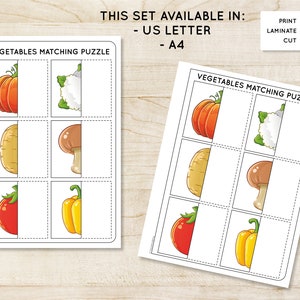 Printable Matching Card Game for Toddler VEGETABLES/FRUIT - Etsy