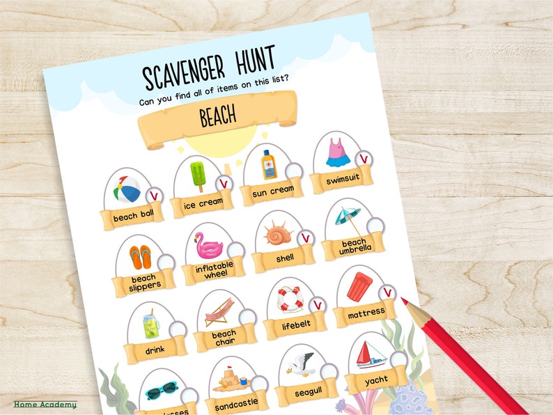 Printable SCAVENGER HUNT Bundle Printable Games for Kids Summer Toddler ...