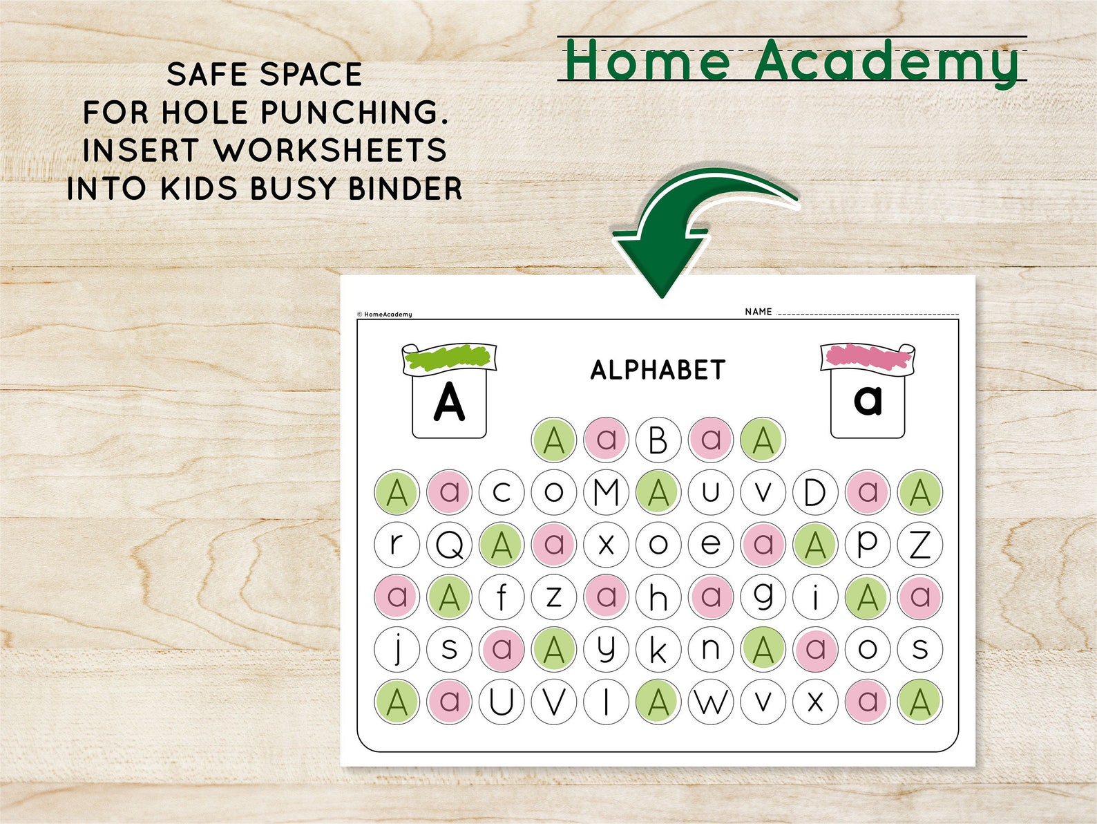 Printable ALPHABET Worksheets for Kids Homeschool Learning Binder Dab ...