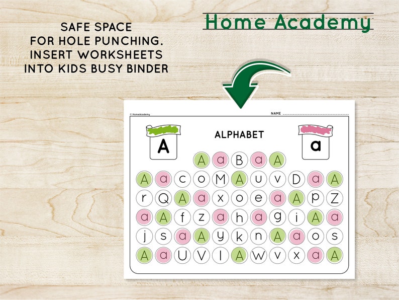 Printable ALPHABET Worksheets for Kids Homeschool Learning Binder Dab ...