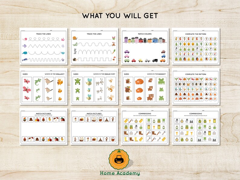 50 Printable Worksheets BUNDLE Alphabet, Shapes, Math and Other Fun ...