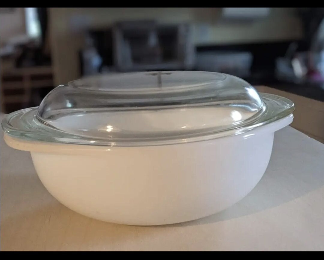 Vintage Pyrex Opal White 022 Casserole Bowl and Clear Glass Lid - Etsy