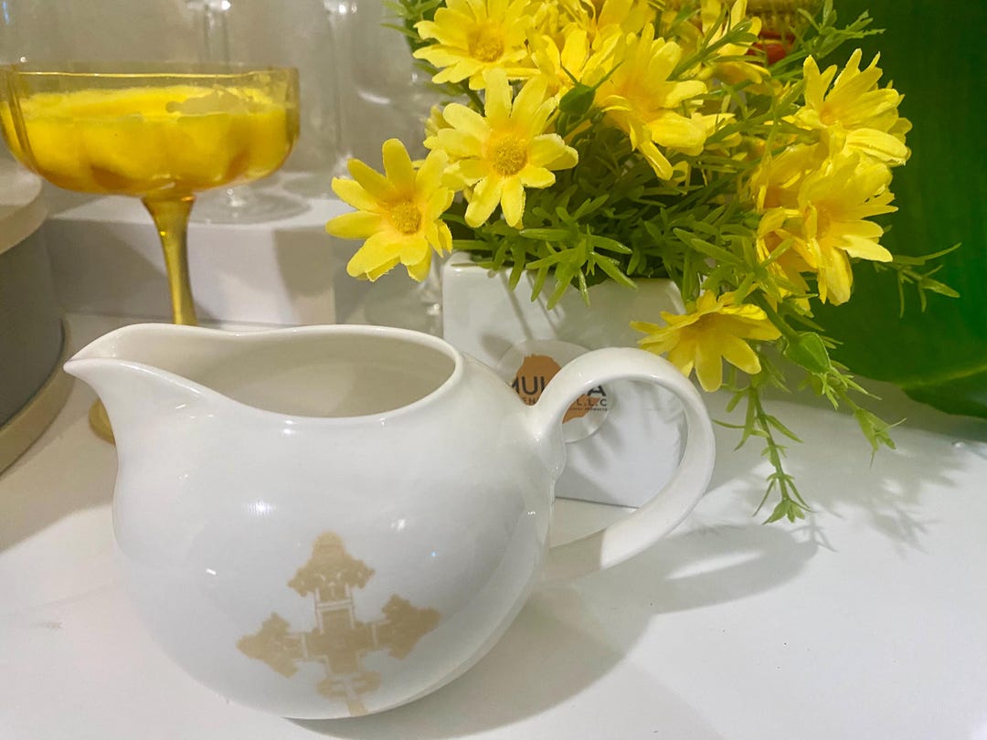 Golden Cross Design Creamer Milk Pitcher / by Muluya Essentials - Etsy