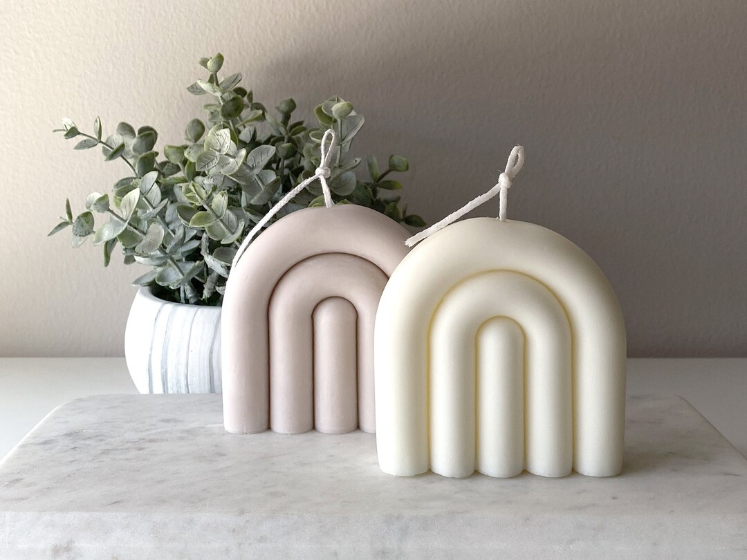 Rainbow Arch Candle Natural Ivory Color, Boho Candle, Decorative Modern ...