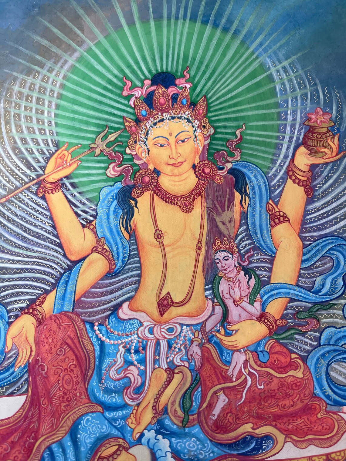 Rare and Beautiful Hand-painted Gouache Newari Thangka (paubha) of ...
