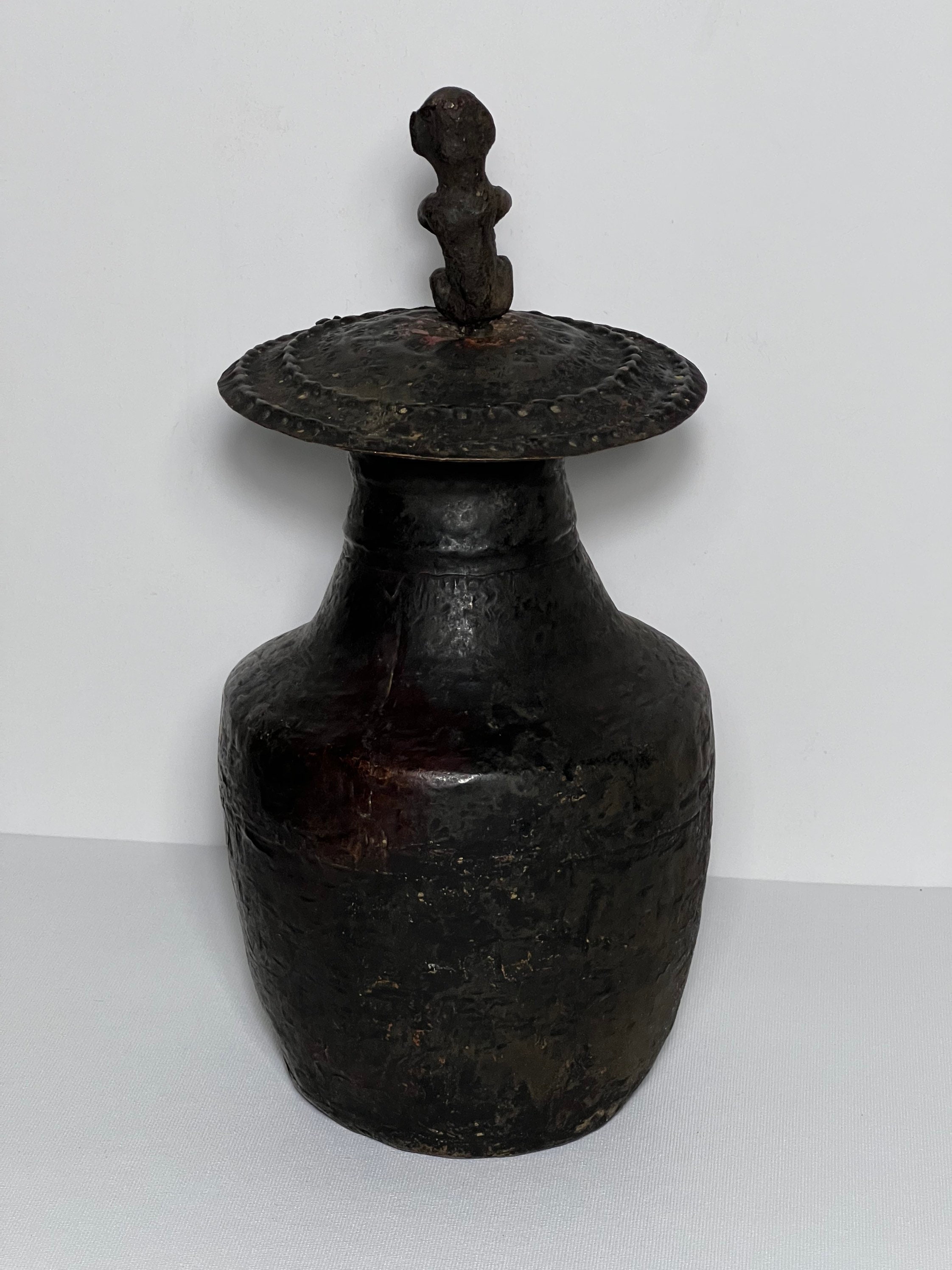 Rare Beautiful Antique Shaman Copper Water Pot (gagri) With Votive ...