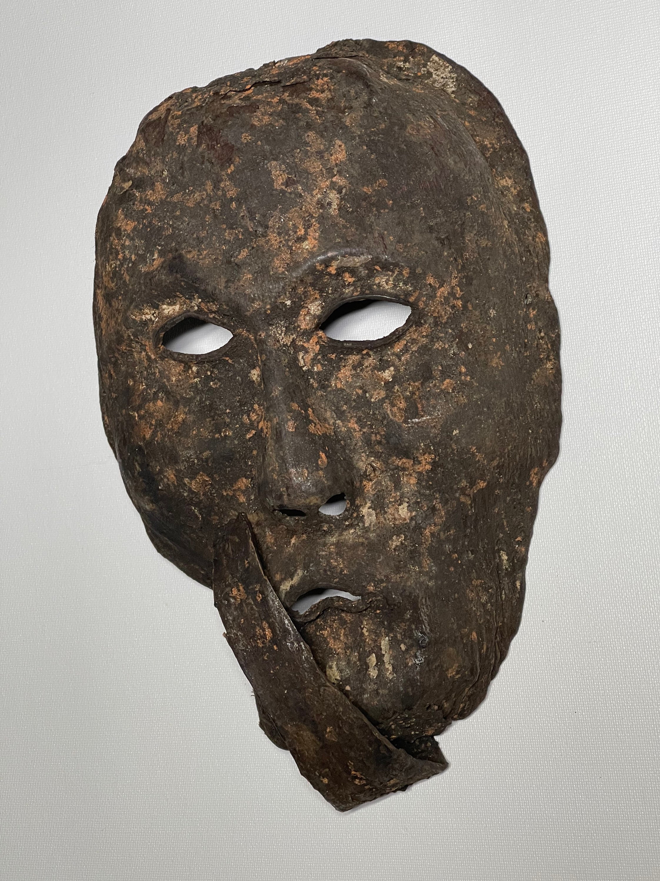 Rare & Interesting Old Tribal Primitive Shaman Leather Mask With ...