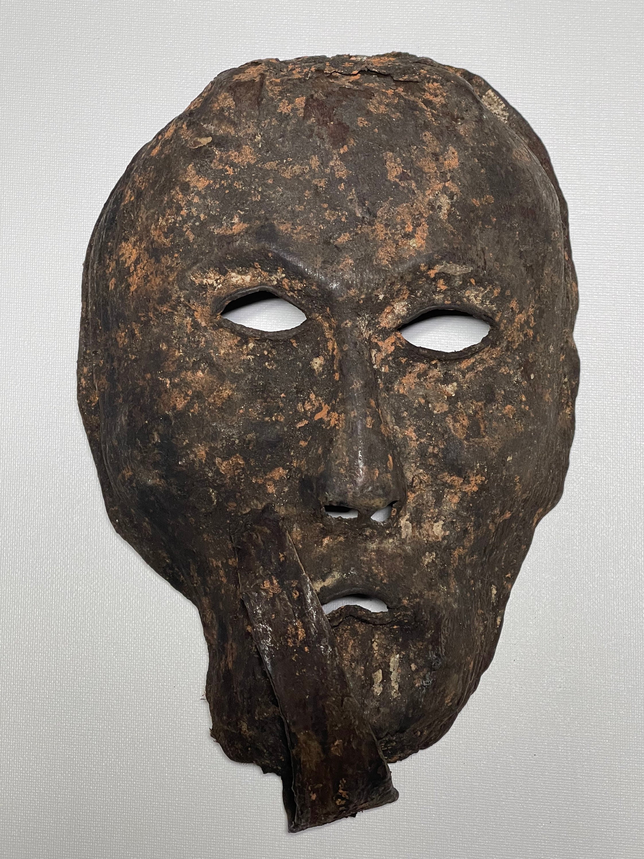 Rare & Interesting Old Tribal Primitive Shaman Leather Mask With ...