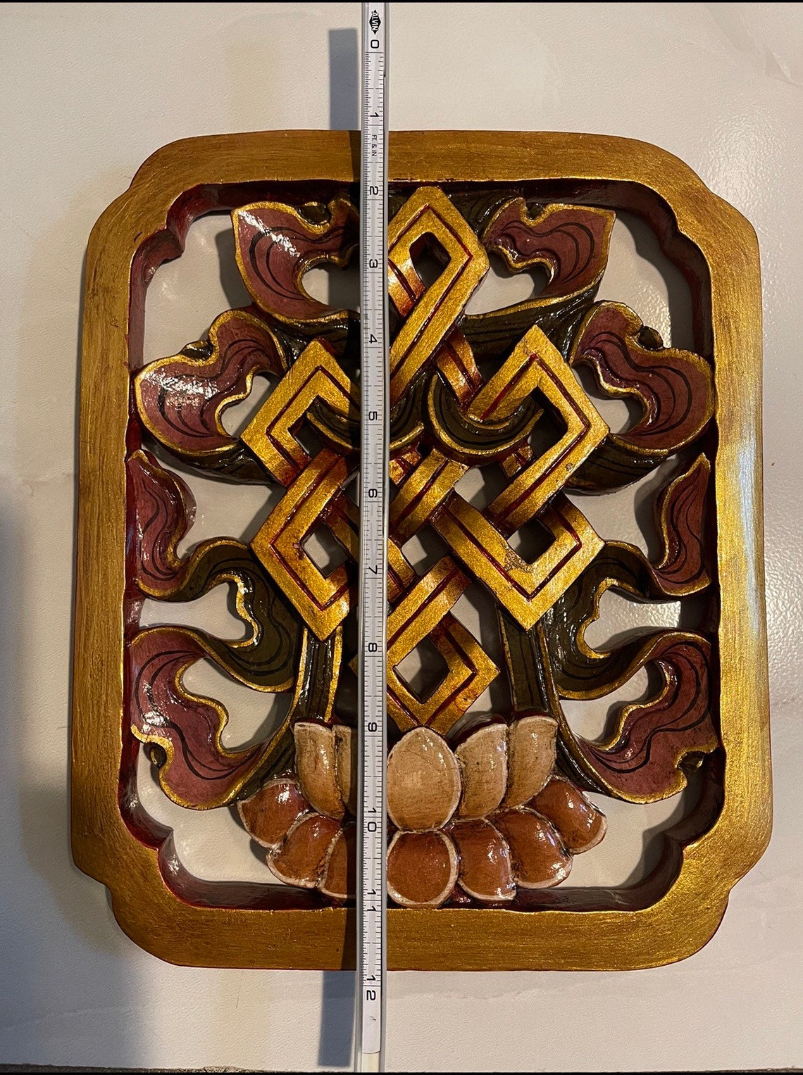 Beautiful Handcarved Wooden Eight Auspicious Buddhist tibetan Good Luck ...