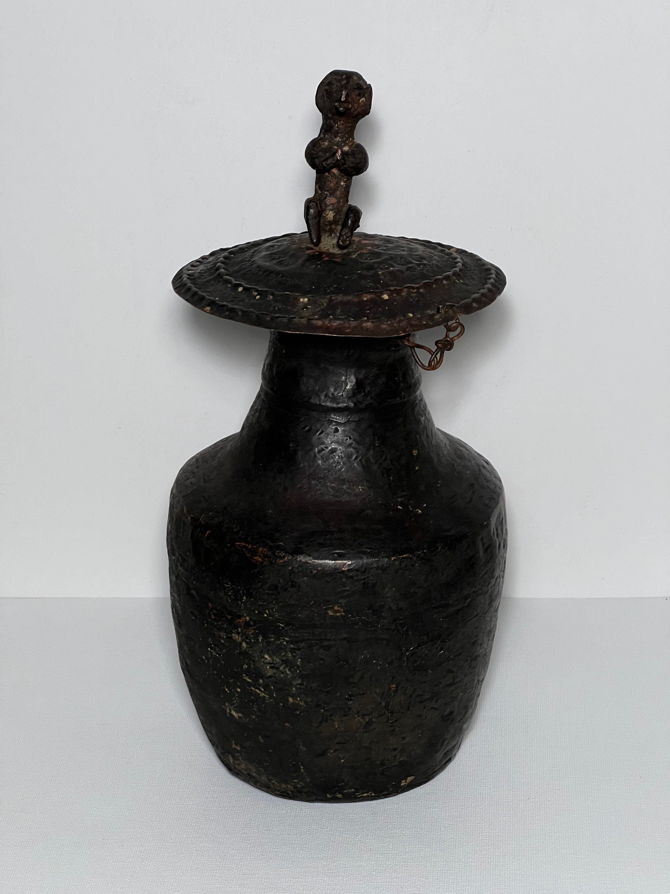 Rare Beautiful Antique Shaman Copper Water Pot (gagri) With Votive ...