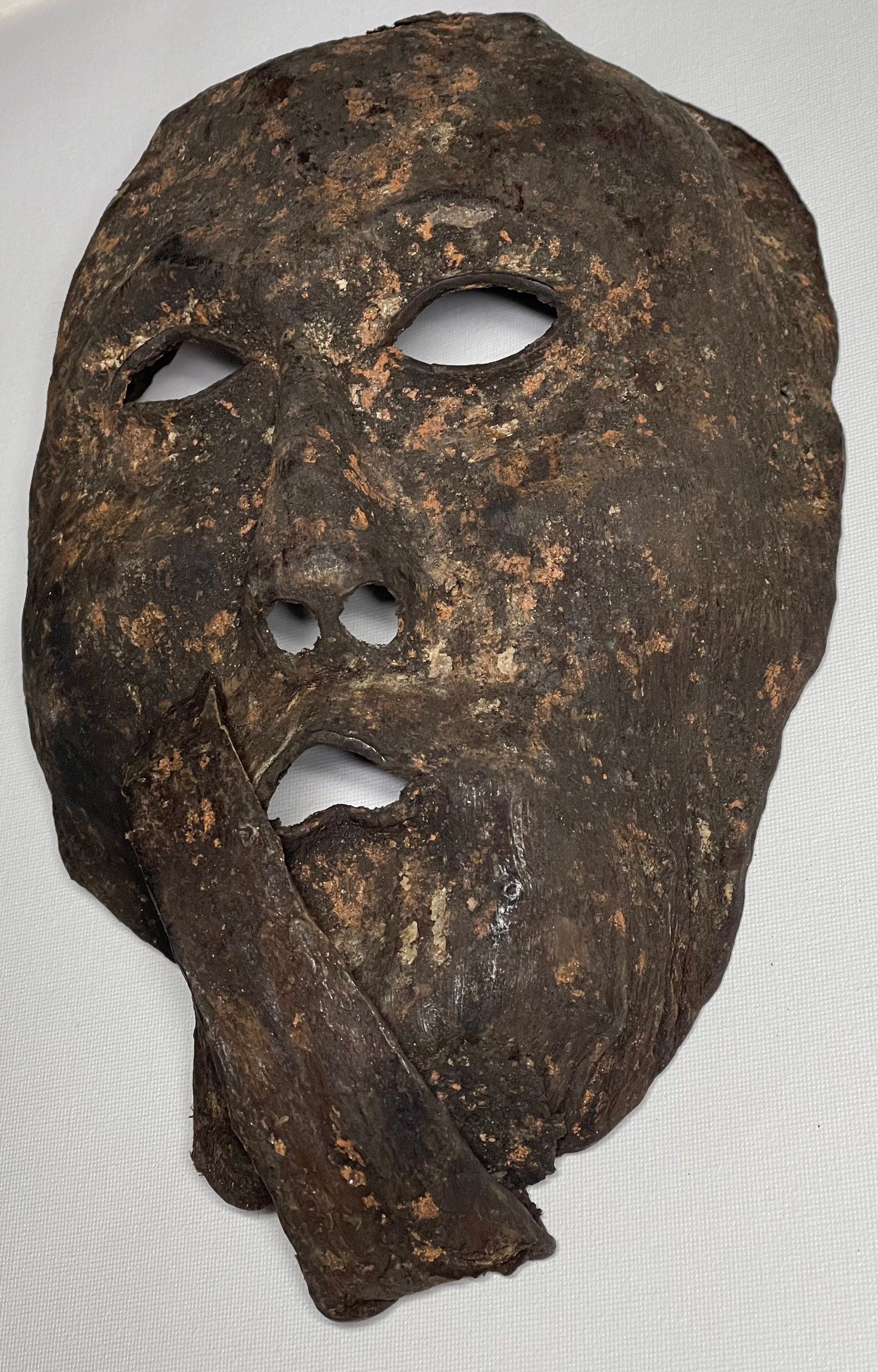 Rare & Interesting Old Tribal Primitive Shaman Leather Mask With ...