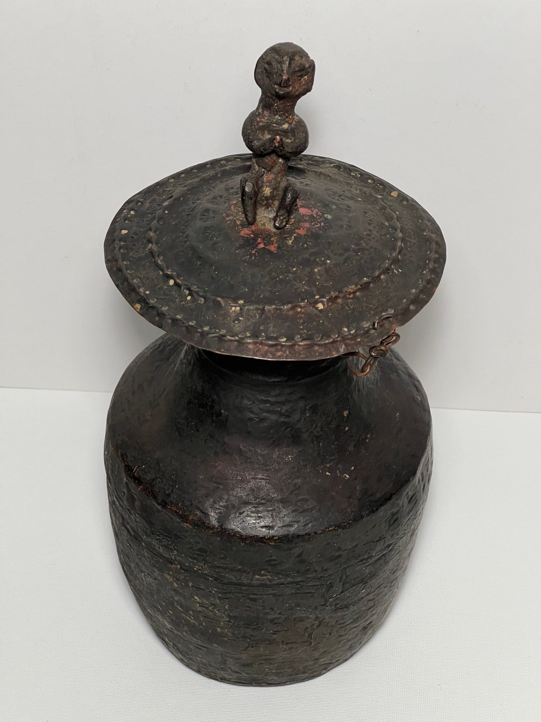 Rare Beautiful Antique Shaman Copper Water Pot (gagri) With Votive ...