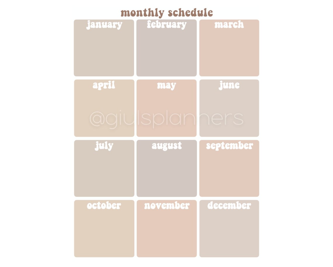 Boho Monthly Schedule Digital Monthly Schedule Printable Monthly ...