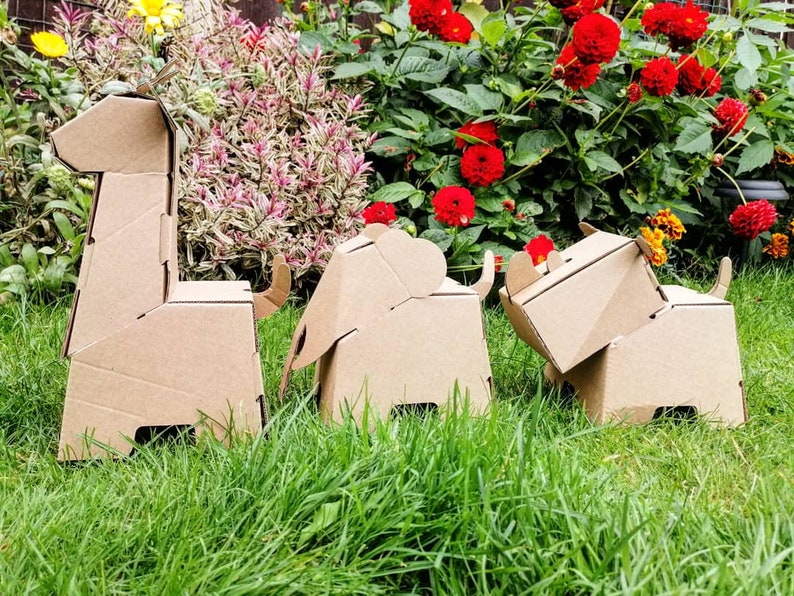 3D Cardboard Animal Model for Kids Aka Cardimals Ellie | Etsy