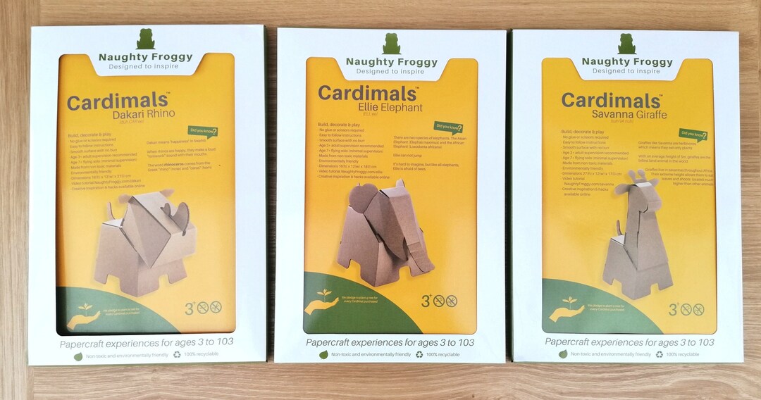 Cardimals African Trio Cardboard Animals Cardboard Craft - Etsy
