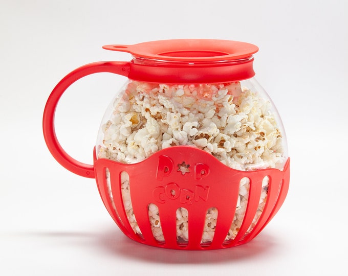 Pottery Microwave Popcorn Popper With Lid, Individual Serving Popcorn ...