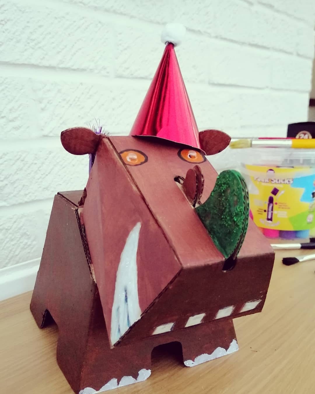 3D Cardboard Animal Model for Kids Aka Cardimals Dakari Rhino Flat ...