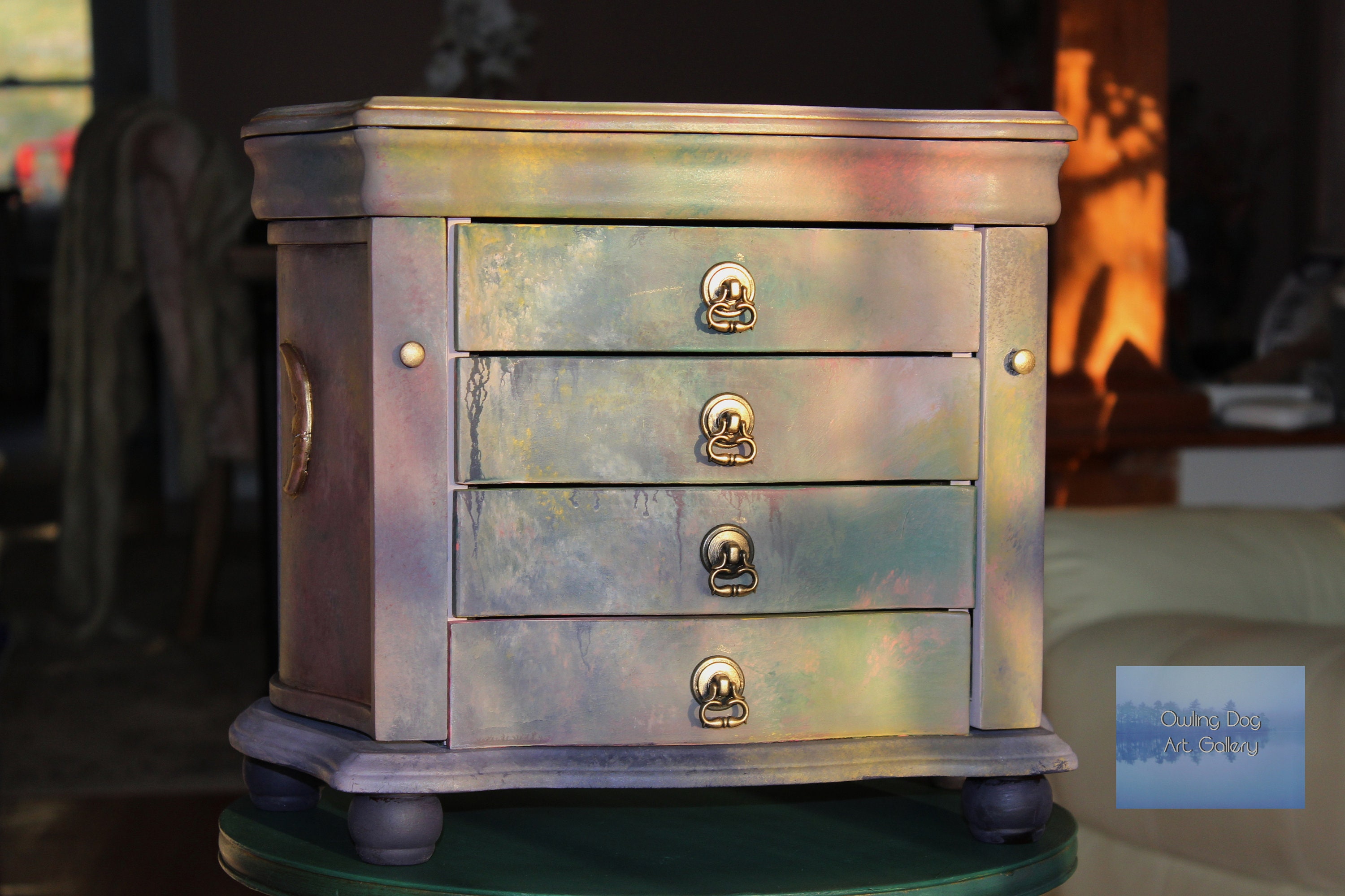 SOLD Hand-painted Boho Style Jewelry Box (refinished & Redesigned) - Etsy