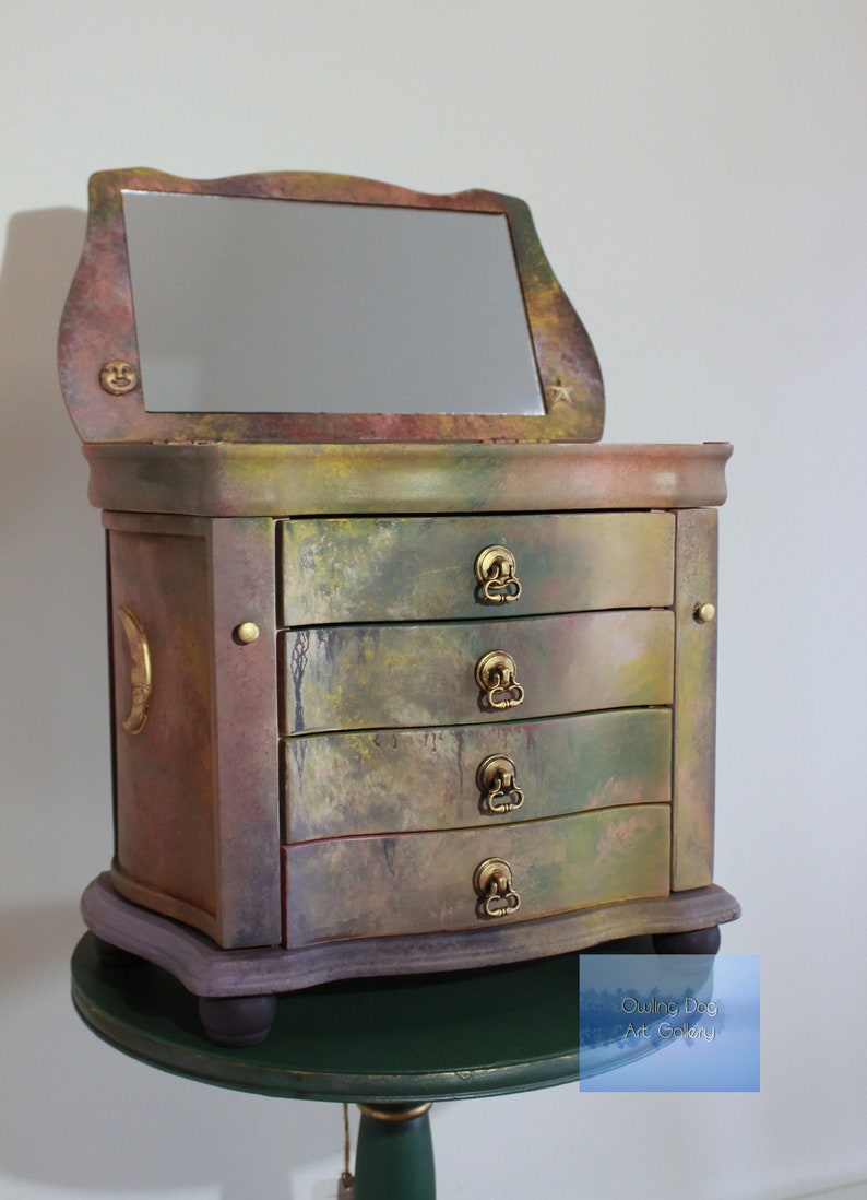 SOLD Hand-painted Boho Style Jewelry Box (refinished & Redesigned) - Etsy