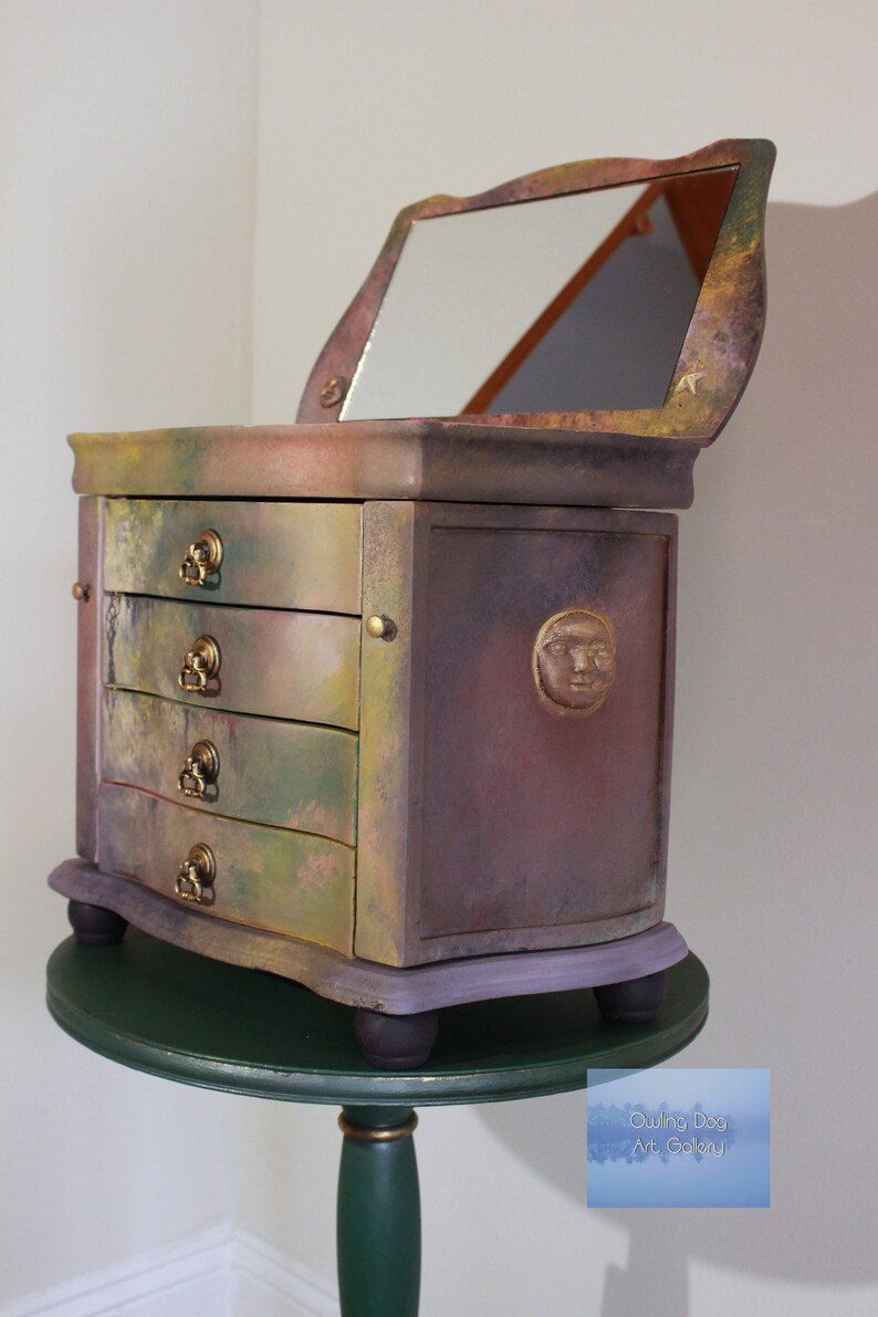 SOLD Hand-painted Boho Style Jewelry Box (refinished & Redesigned) - Etsy