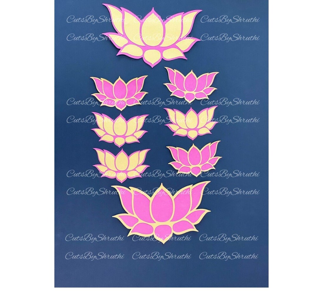 Set of 6- Card Stock Lotus Cutout/lotus Shapes Paper Cuts/lotus Die ...
