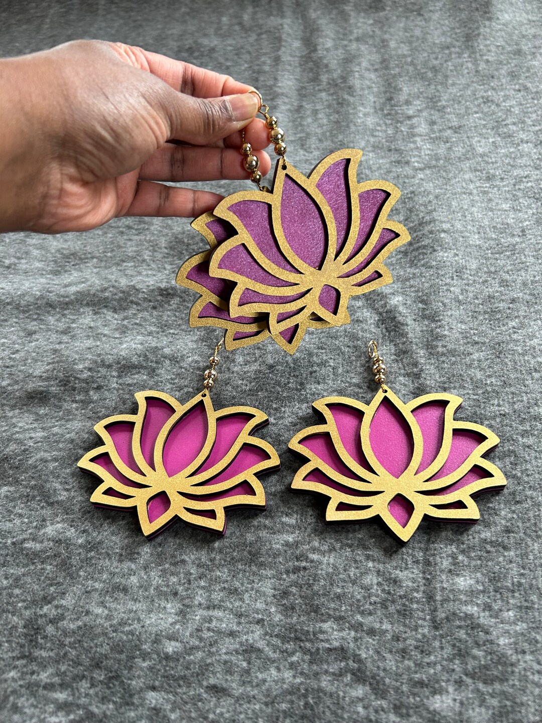 Wood Lotus Cutouts/kolam Decor/indian Festive Decor/house Warming ...