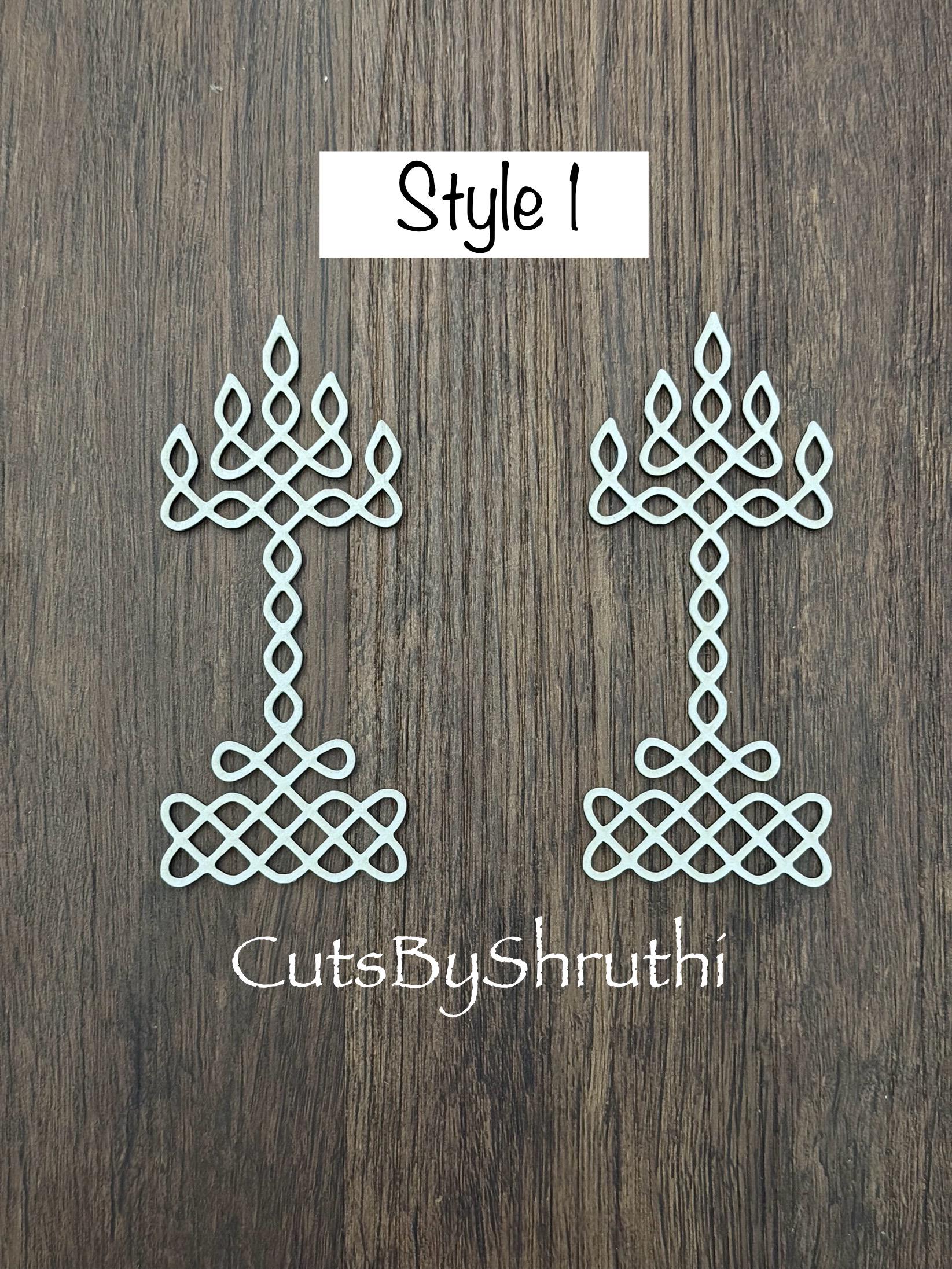 Wood Muggu Deepam Cutouts/rangoli Border for Shivarathri/gruhapravesh ...
