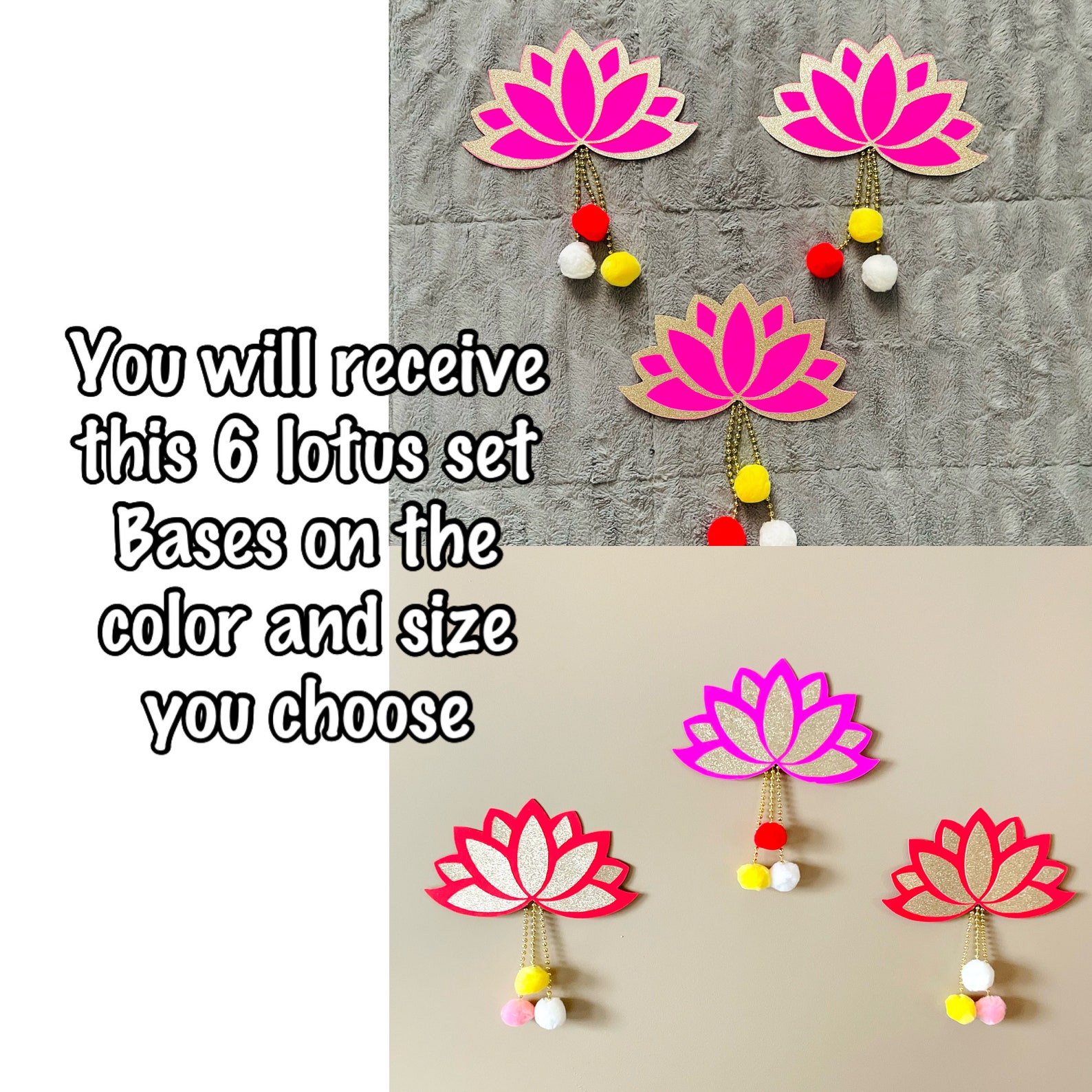 Set of 6 Card Stock Stock Lotus Cutout/lotus Shapes Paper Cuts/lotus ...