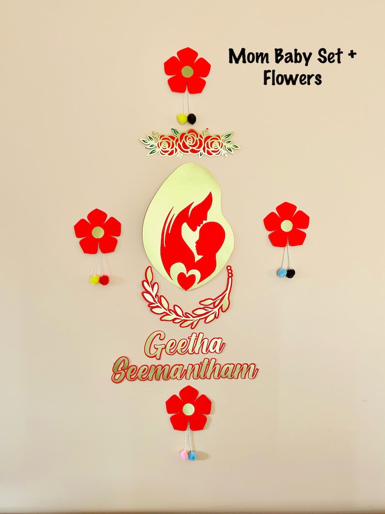 Seemantham Decor+name Banner/baby Shower Decor/valaikaappu/godh Bharai ...