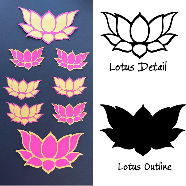 Lotus Digital File for Cricut, Cut File, Png, Svg - Etsy