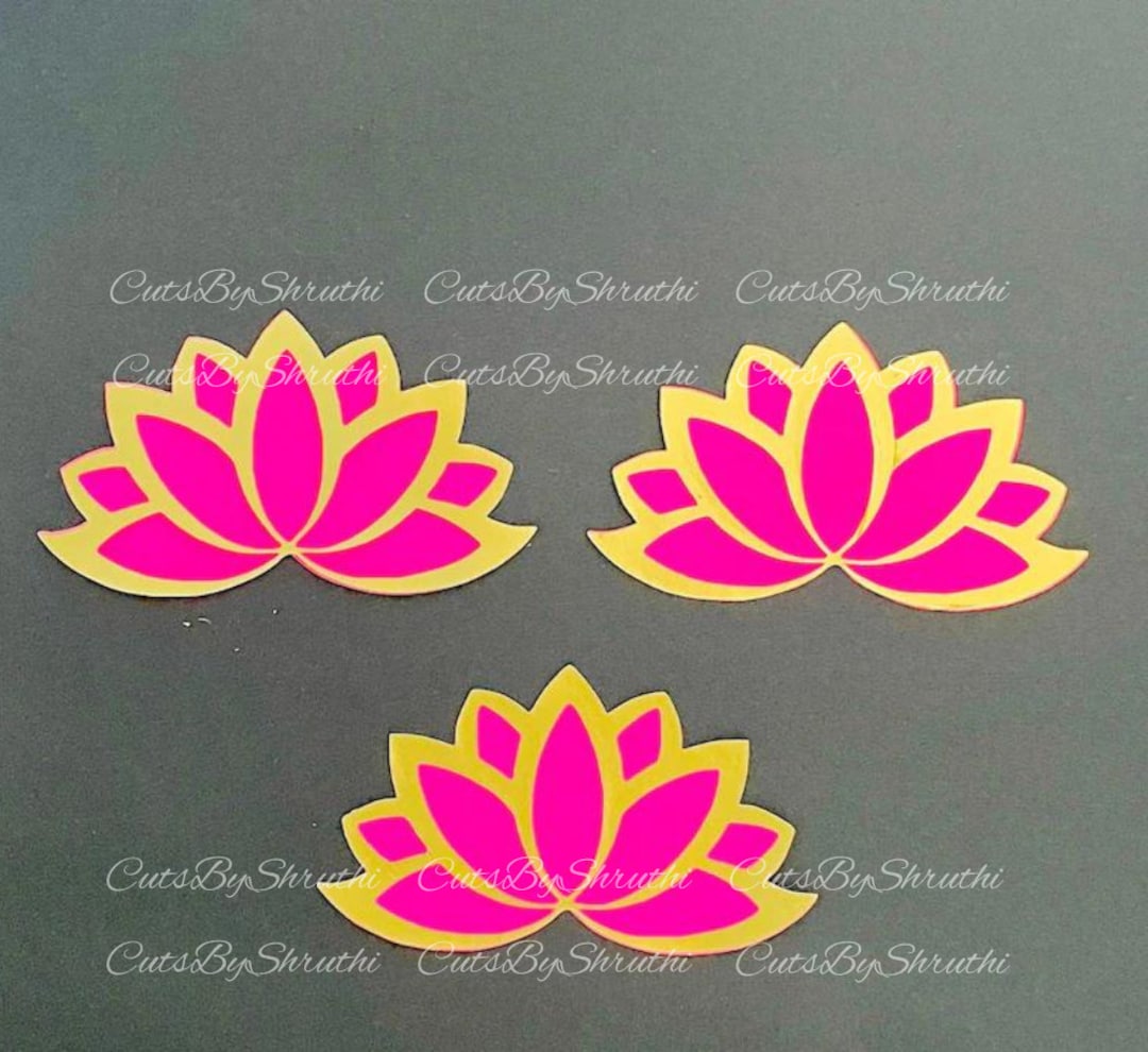 Set of 6 Card Stock Stock Lotus Cutout/lotus Shapes Paper Cuts/lotus ...