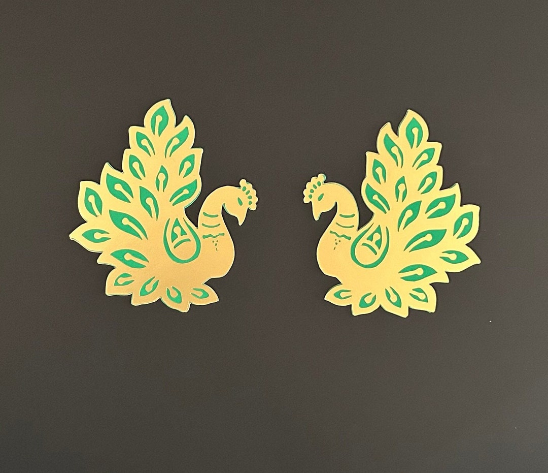 Set of 4 Card Stock Peacock Cutout/lotus Shapes Paper - Etsy