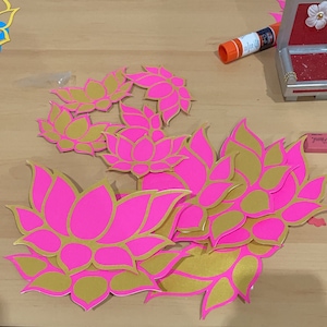 Set of 6 Card Stock Lotus Cutout/lotus Shapes Paper - Etsy