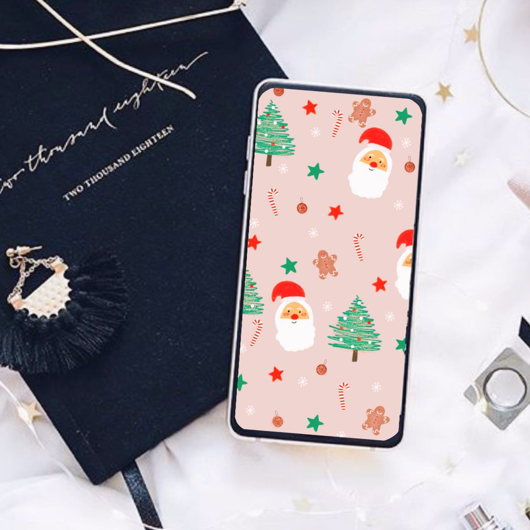 Santa Holiday Phone Wallpaper - Etsy