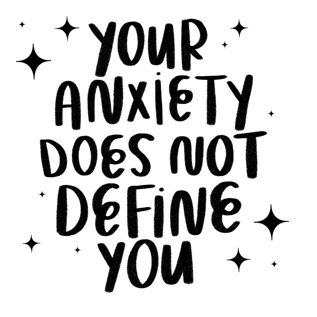 Your Anxiety Does Not Define You Print 8 X 8 Black and White - Etsy