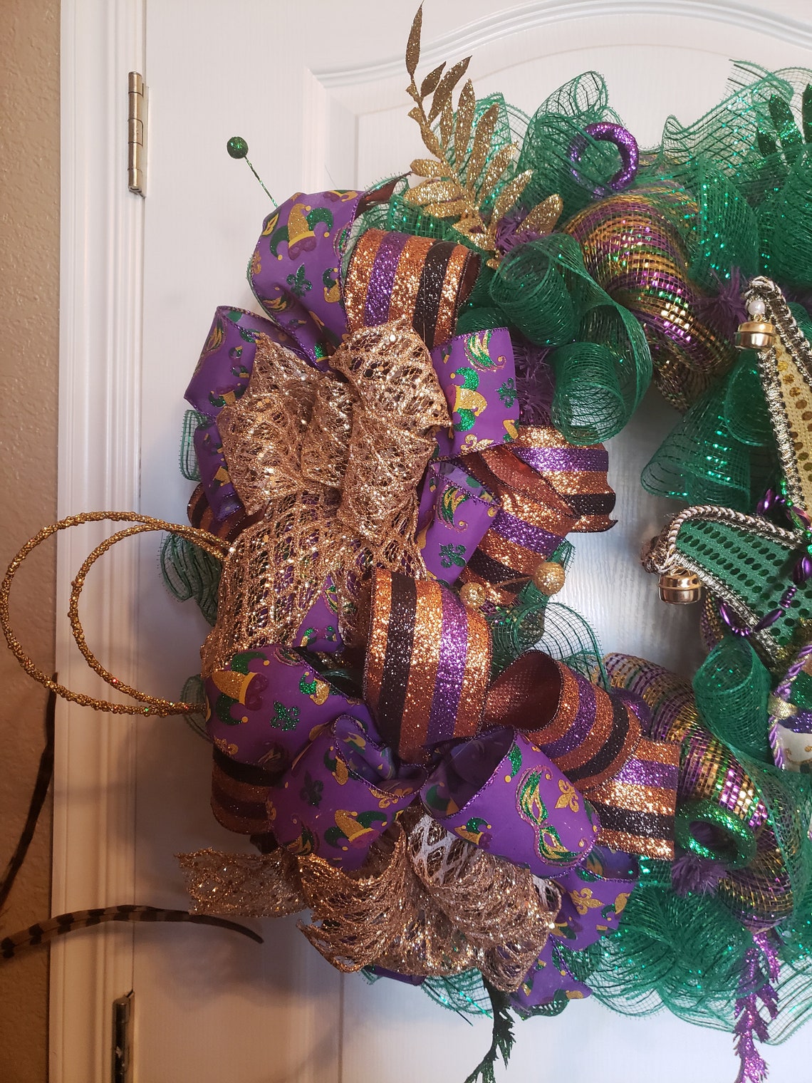 Mardi Gras Wreath, Mask Wreath, Jester Wreath, Glam Mardi Gras Wreath ...