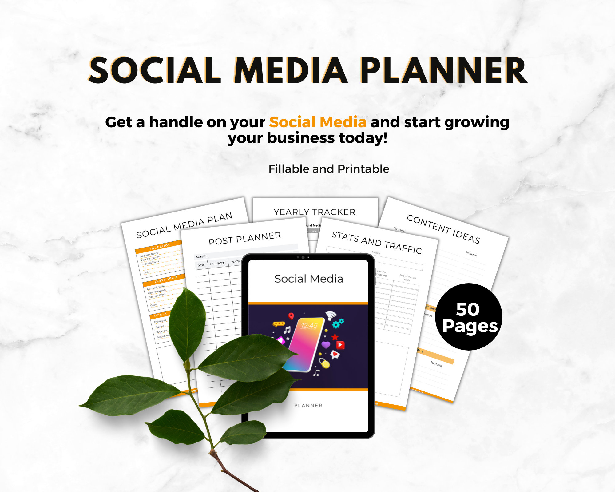 Social Media Planner Bundle, Instagram Planner Printable, Digital ...