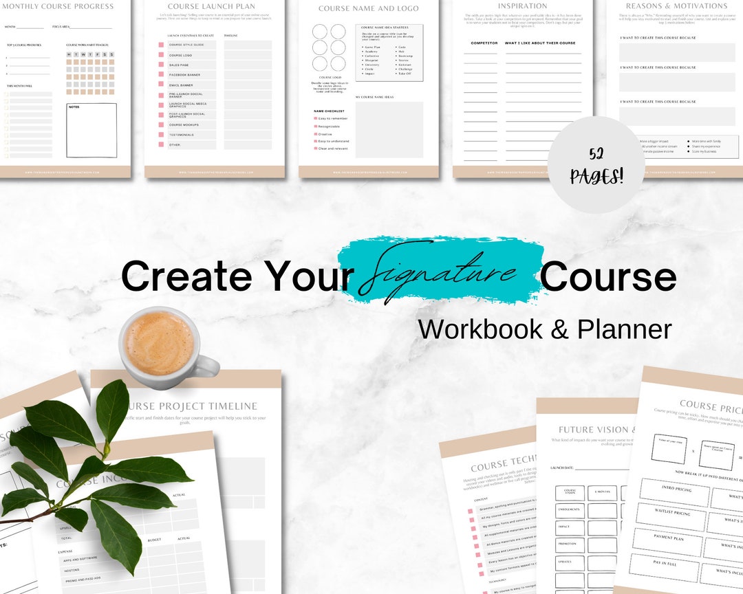 Online Course Workbook | Course Creator Planner | Printable Course ...