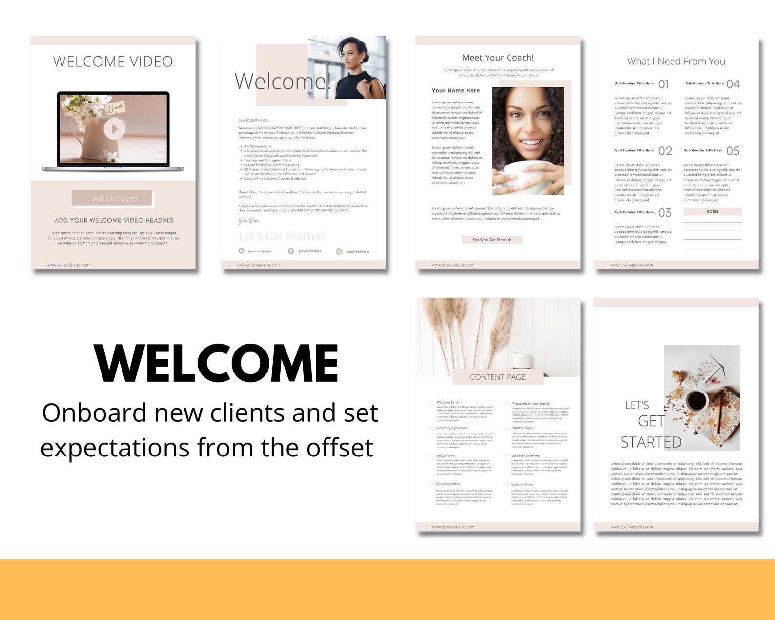 Coaching Welcome Packet | Onboarding Template | Orientation Template ...