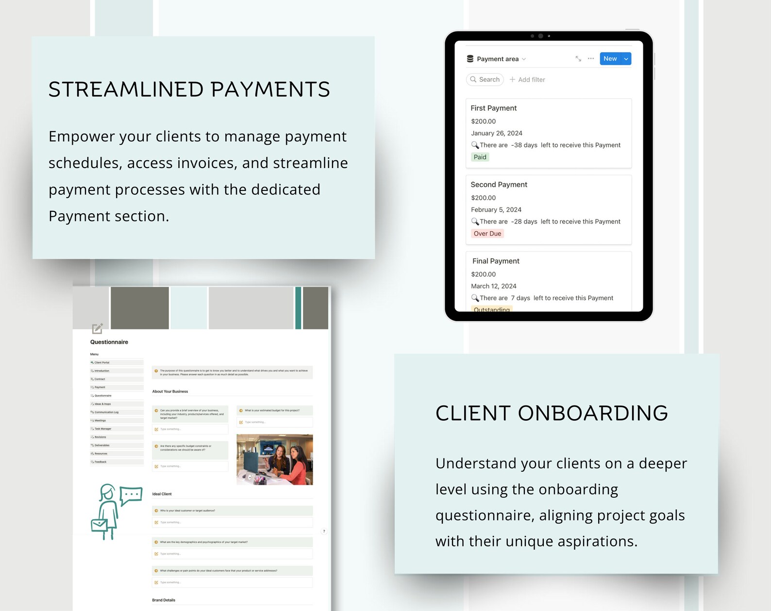 Client Portal Notion, Client Dashboard, Notion Template, Client ...